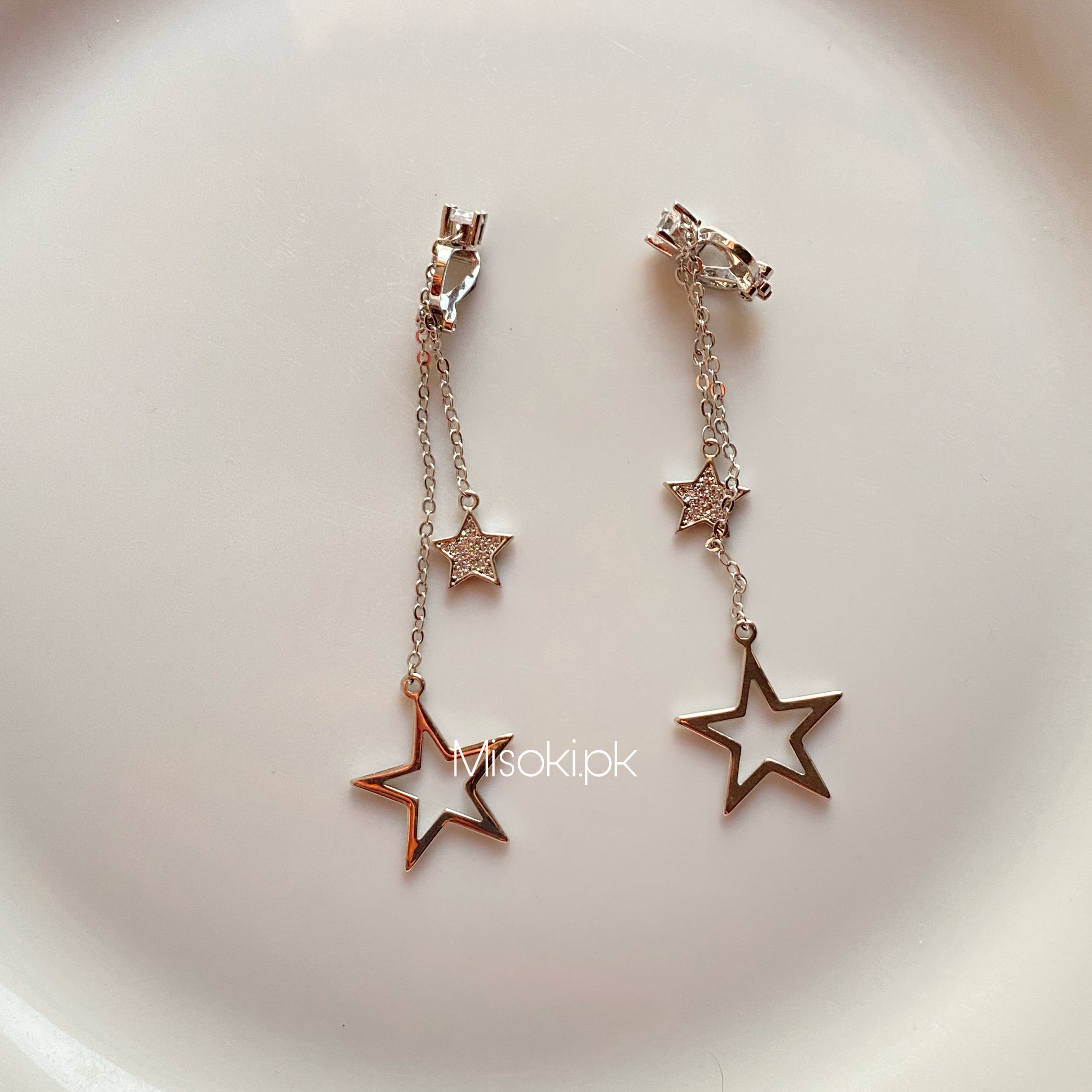 Galaxy star clip on earings – Misoki