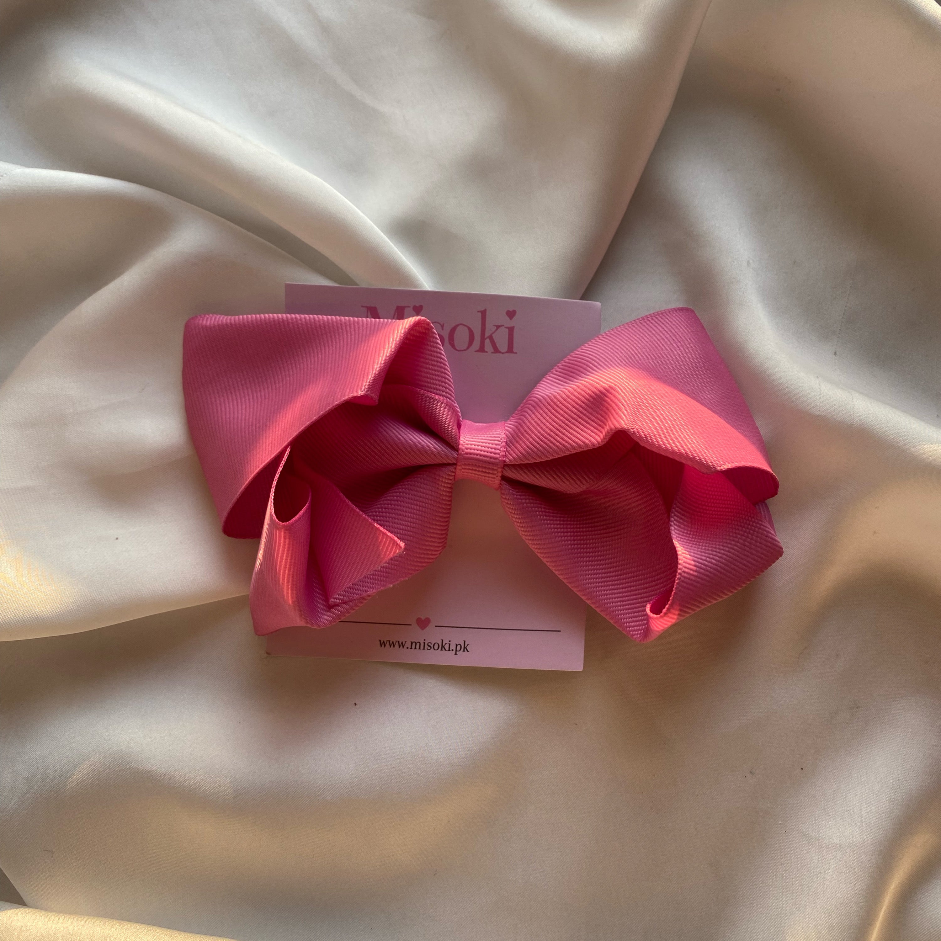 Venese pink bow clip – Misoki