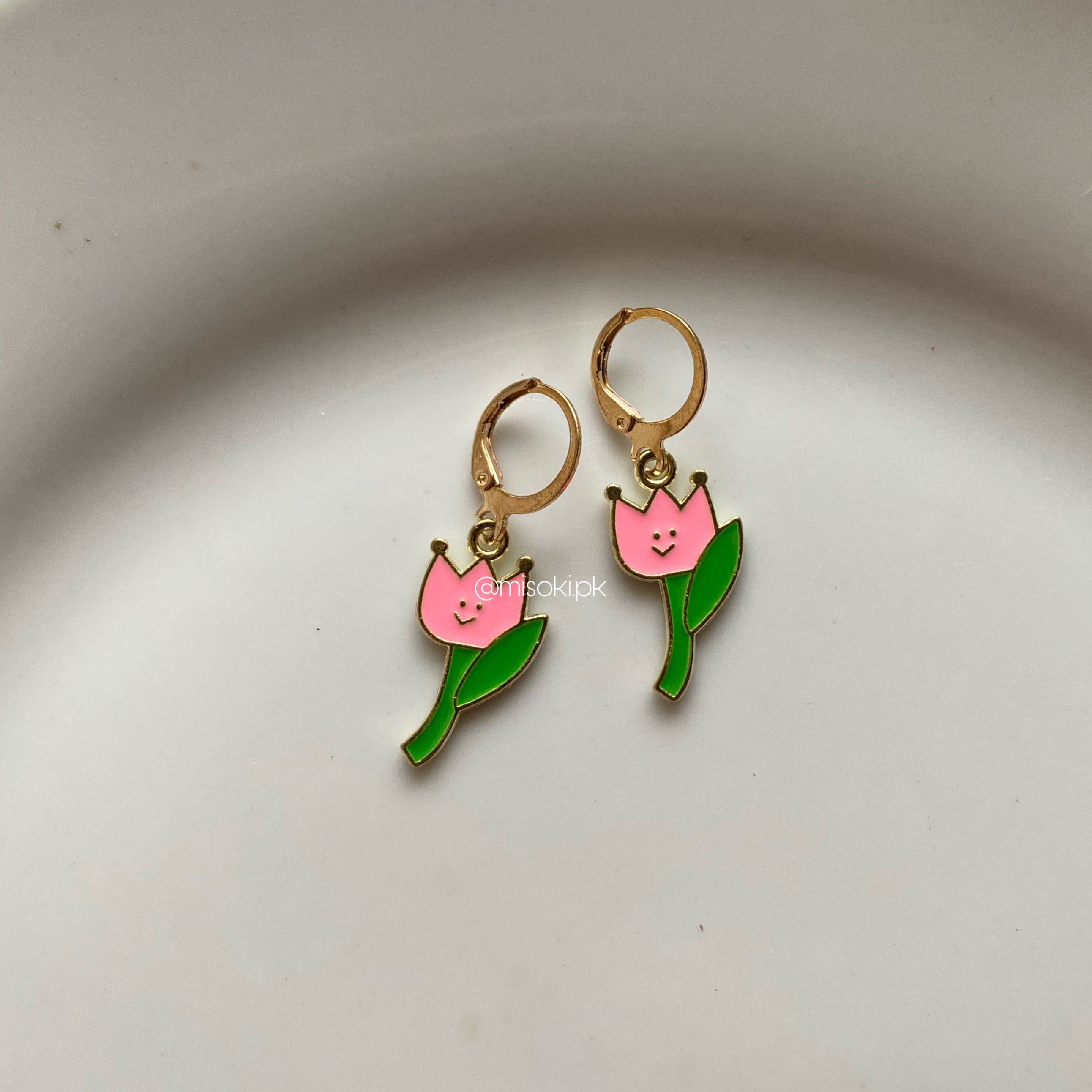 Pink tulip earrings – Misoki