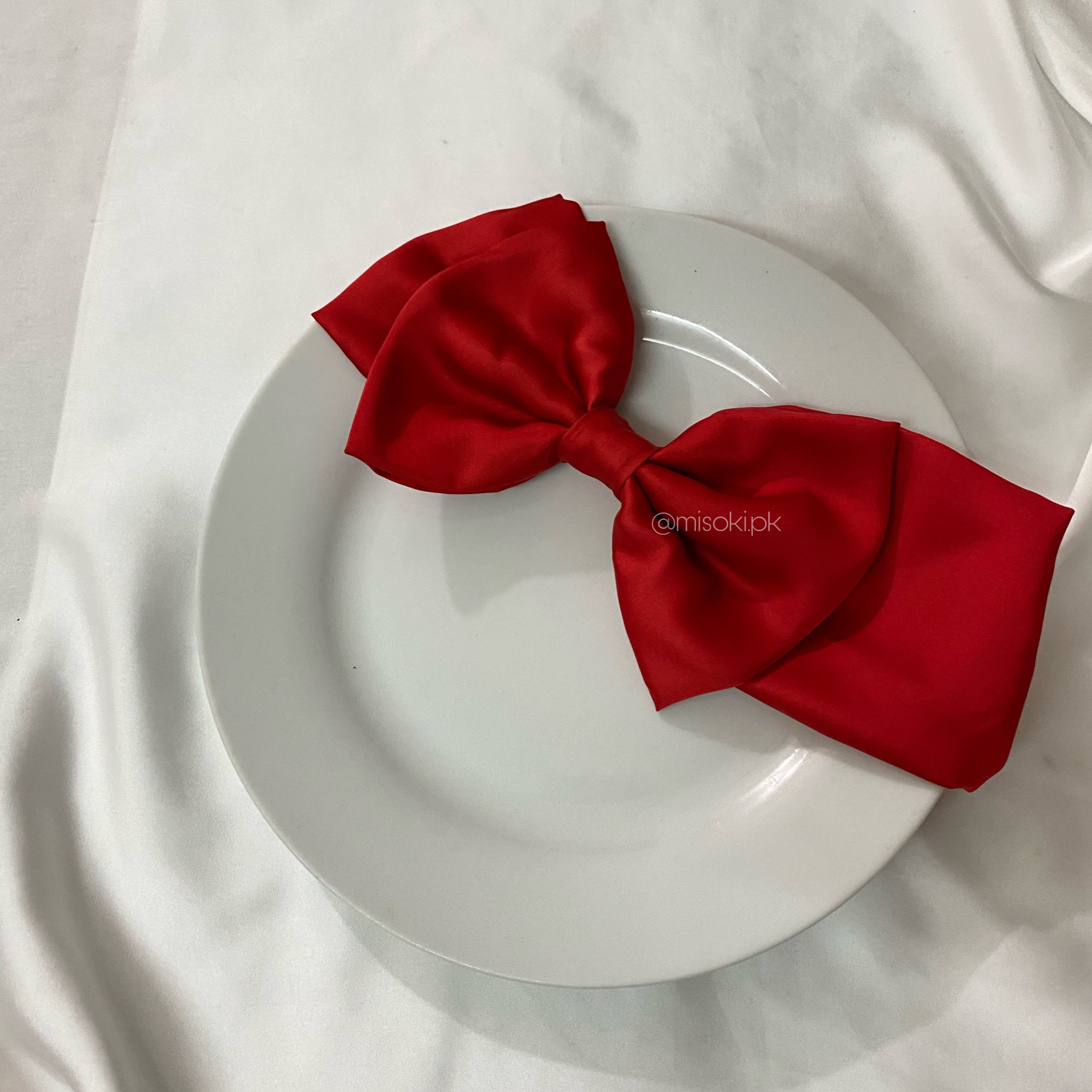 Cherry red bow headband – Misoki