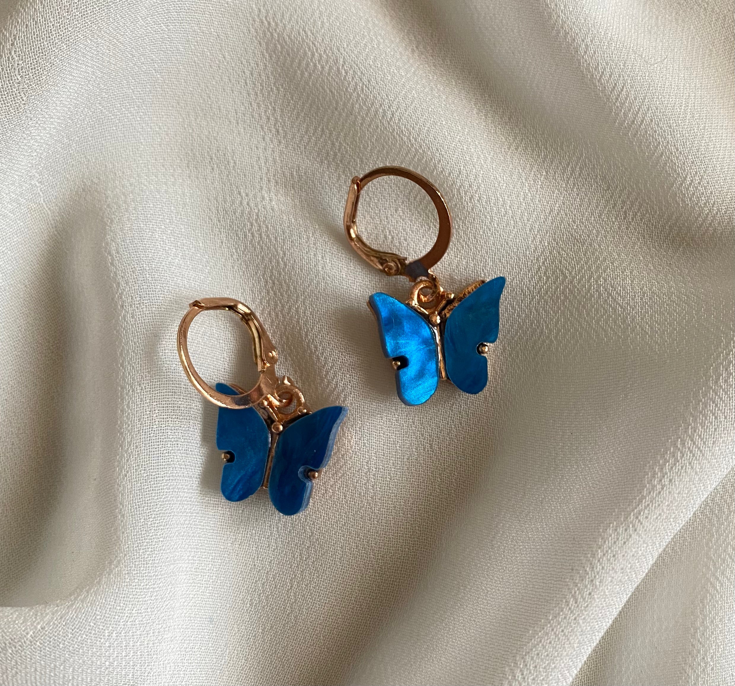 Butterfly Earrings - Blue – Misoki