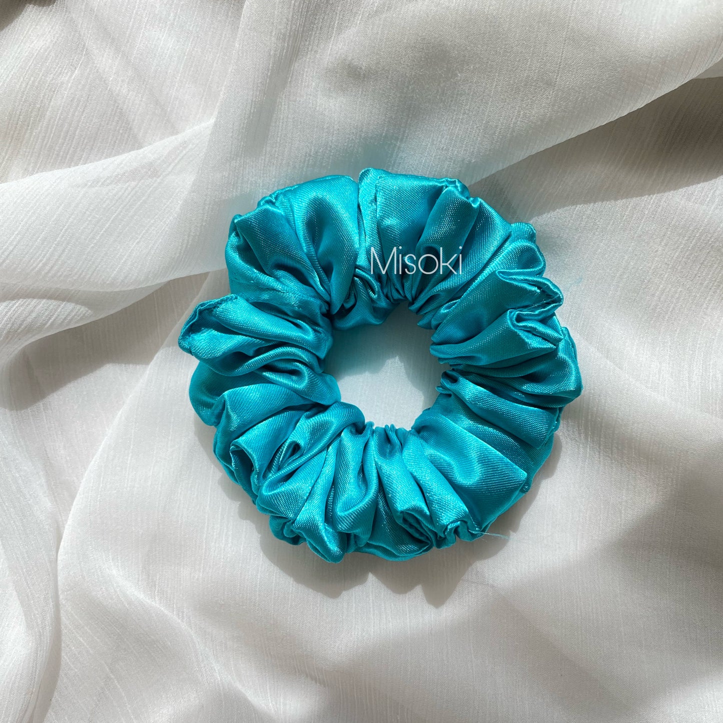 Metallic aqua blue - scrunchie – Misoki